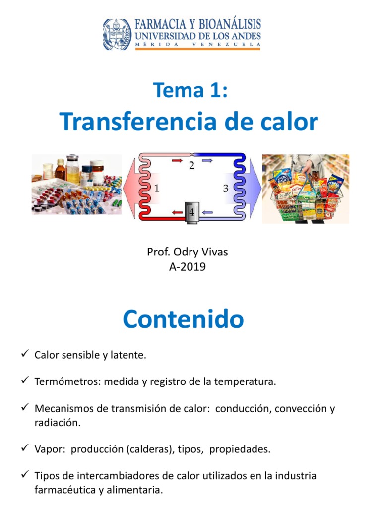 Tema 1 Transferencia de Calor A2019 | PDF | Calor | Transferencia de calor