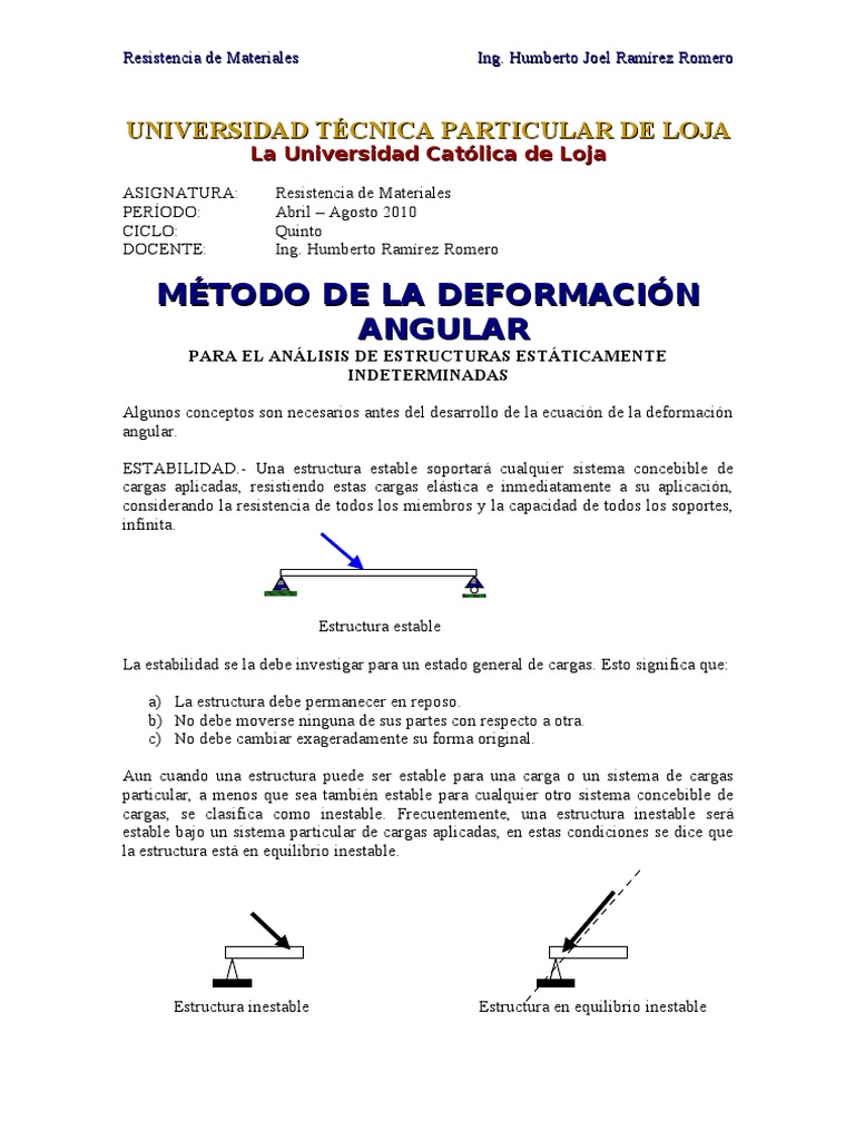 Metodo de La Deformacion Angular - Problemas | PDF | Rigidez | Resistencia de materiales
