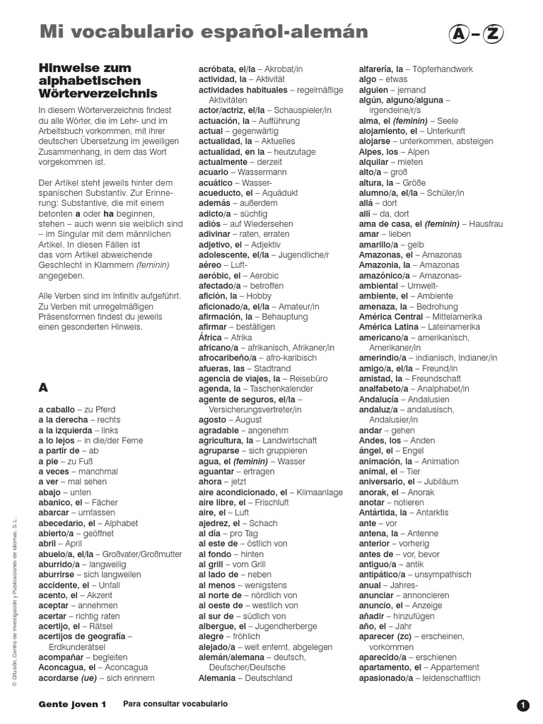 Mi Vocabulario ES-DE | PDF