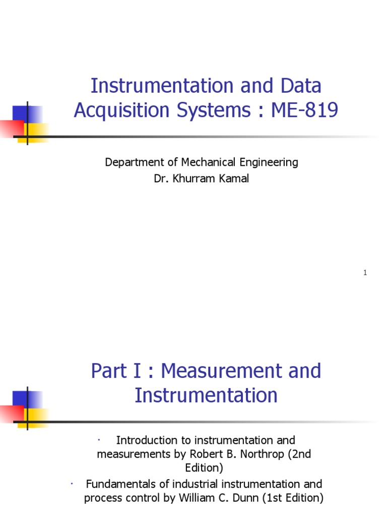 Instrumentation and Data Acquisition: An Introduction to Measurements ...