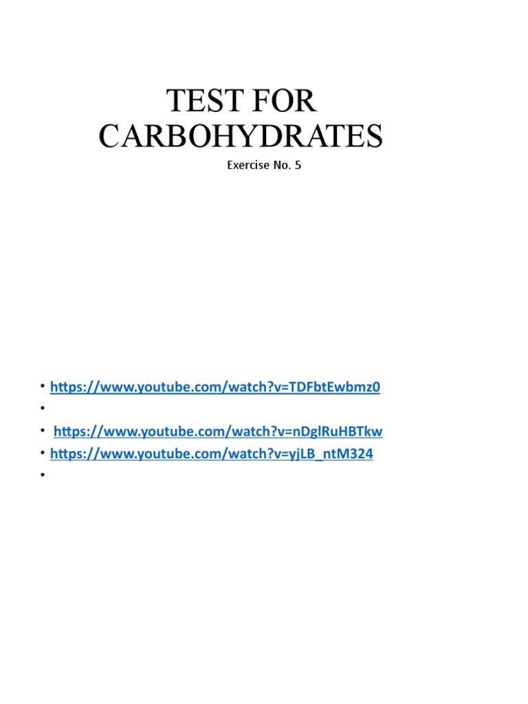 Carbohydrate Testing Methods Guide | PDF | Science & Mathematics