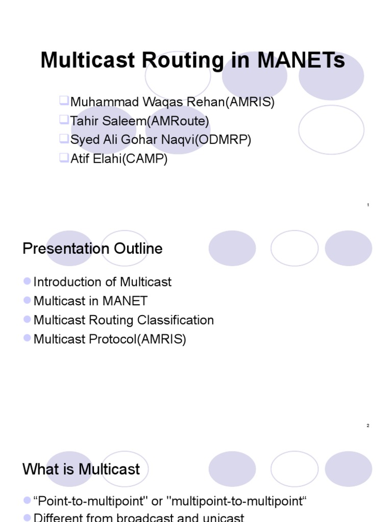 Presentation No. 1 | PDF | Wireless Ad Hoc Network | Multicast