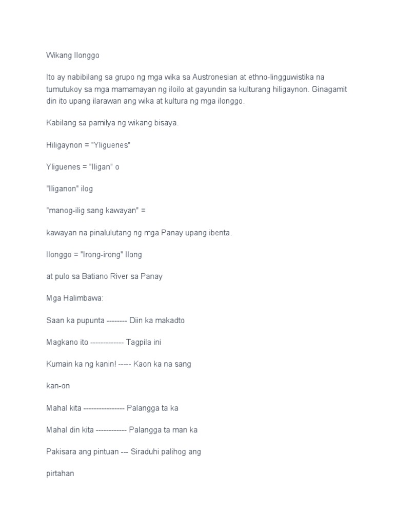 Wikang Ilonggo | PDF