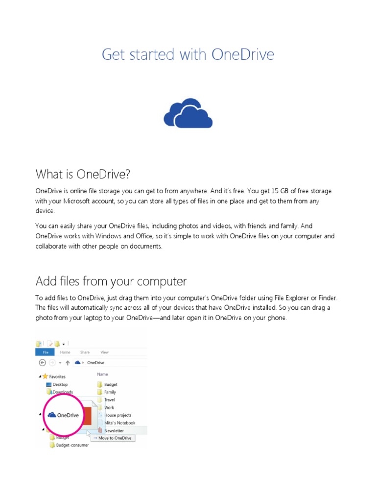 Getting Started With OneDrive | PDF