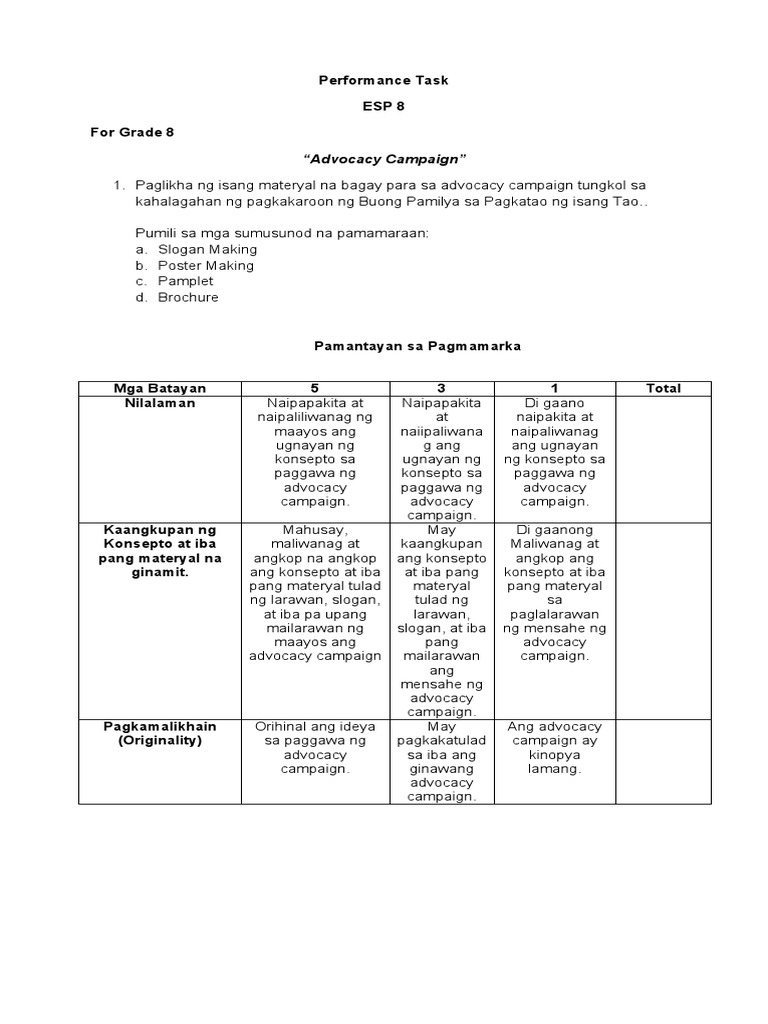 Performance Task 10 | PDF