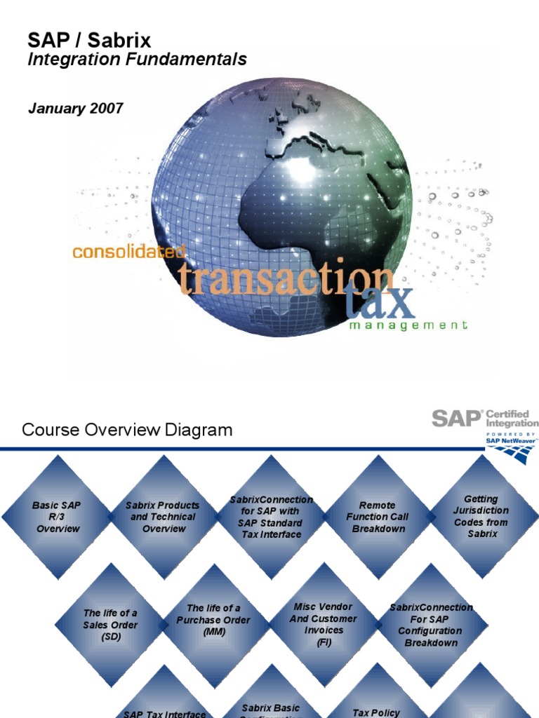 Sabrix Integration with SAP Overview | PDF