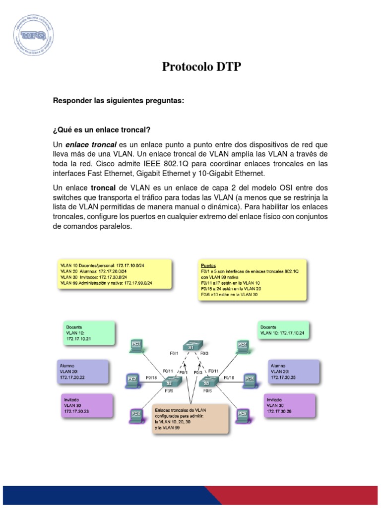 Protocolo DTP | PDF | Conmutador de red | Telecomunicaciones