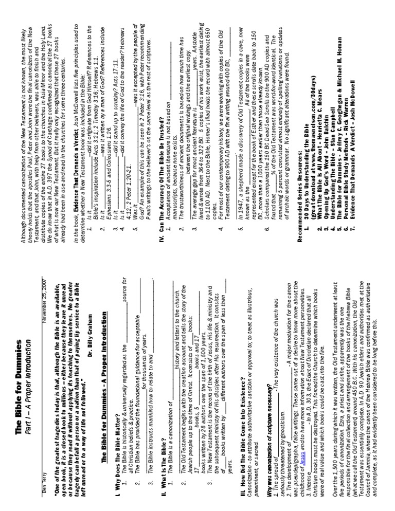 Bible For Dummies 1 | PDF | Old Testament | Bible