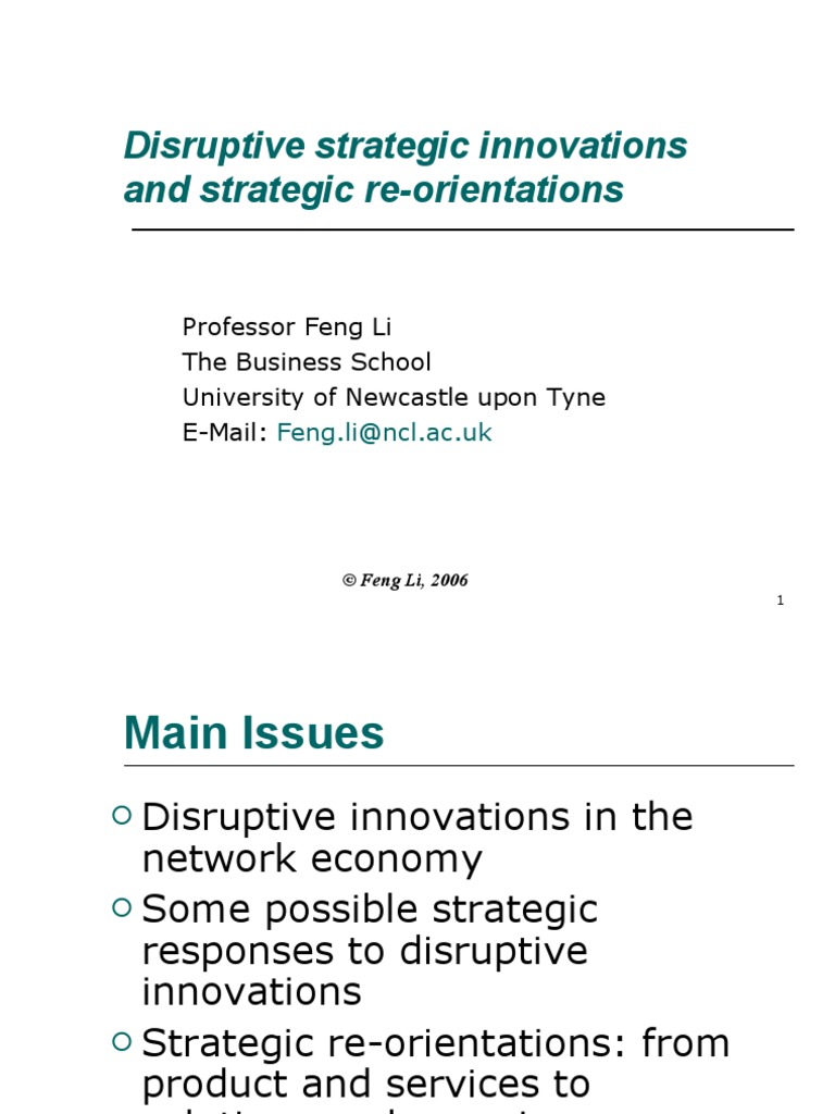 Strategic Disruption and Re Orientations 5 | PDF | Disruptive ...