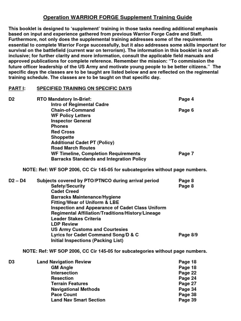 Supplemental Training Guide | PDF | Platoon | Sergeant
