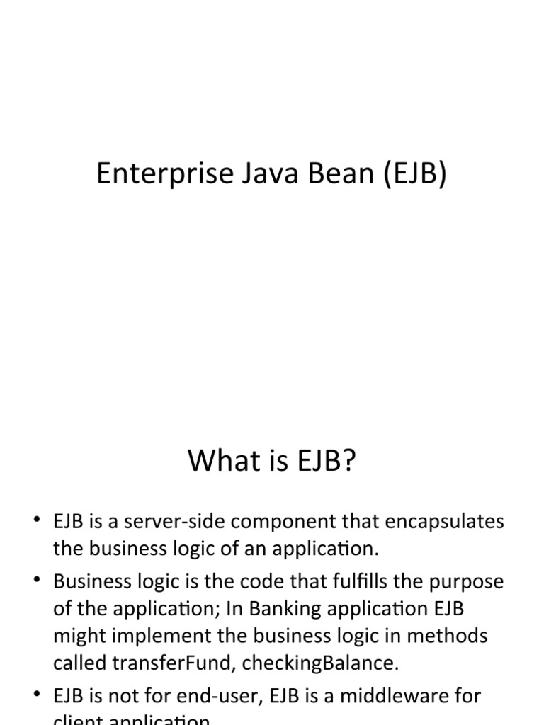 Enterprise Java Bean (EJB) | PDF | Information Age | Systems Engineering