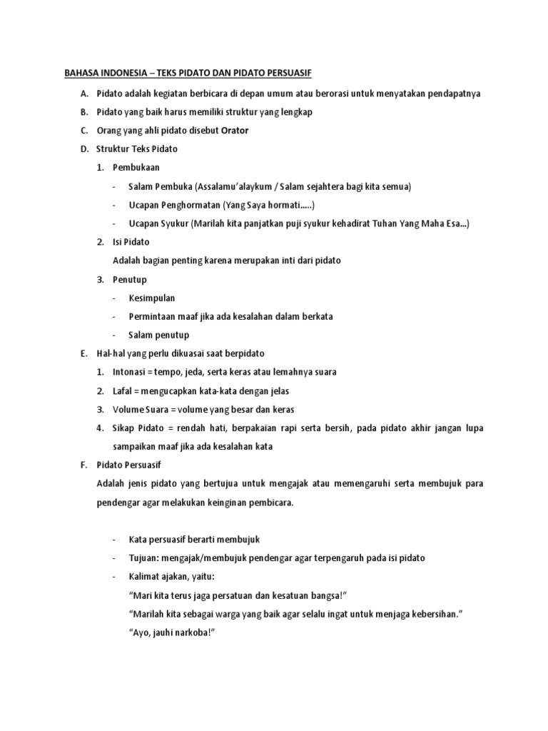 Latihan Soal Bindo Pidato | PDF