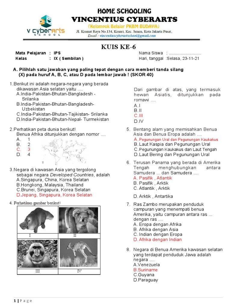 Kuis IPS: Geografi dan Budaya Dunia | PDF