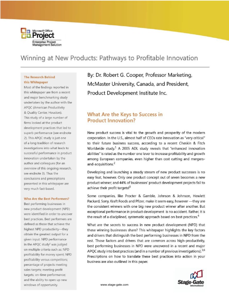 Winning at New Products | PDF | New Product Development | Industries