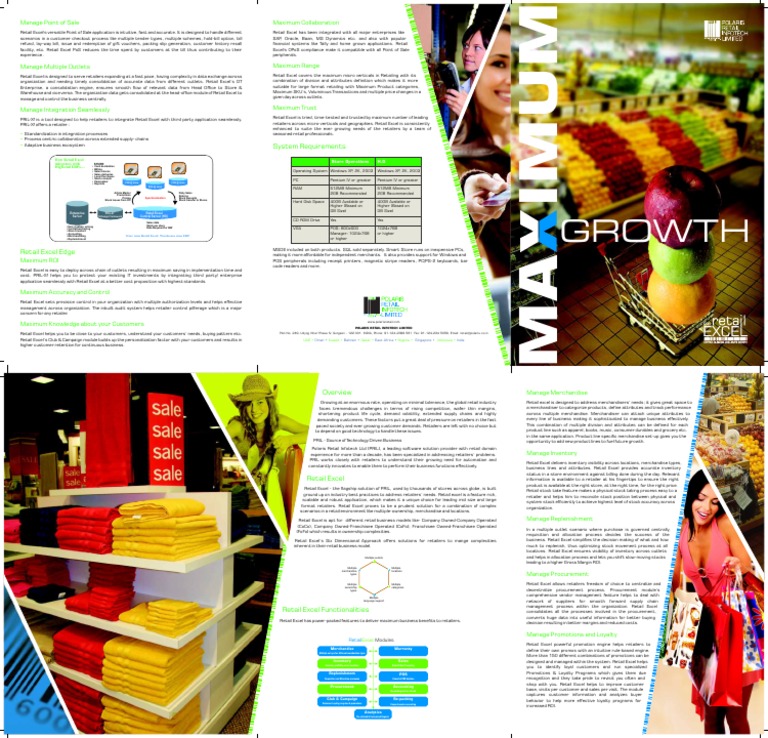 Brochure Retail Excel | PDF | Point Of Sale | Retail
