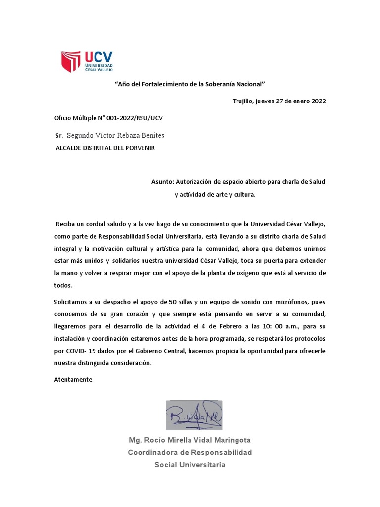 Oficio Múltiple N - El Porvenir | PDF