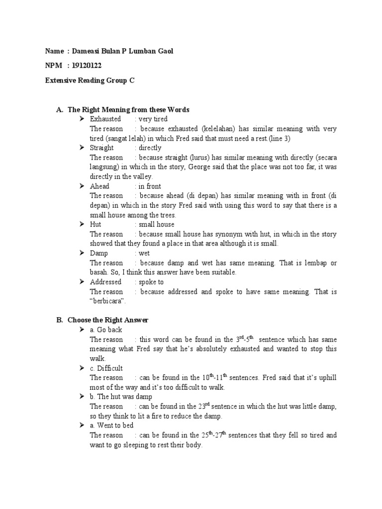 Extensive Reading 1 | PDF