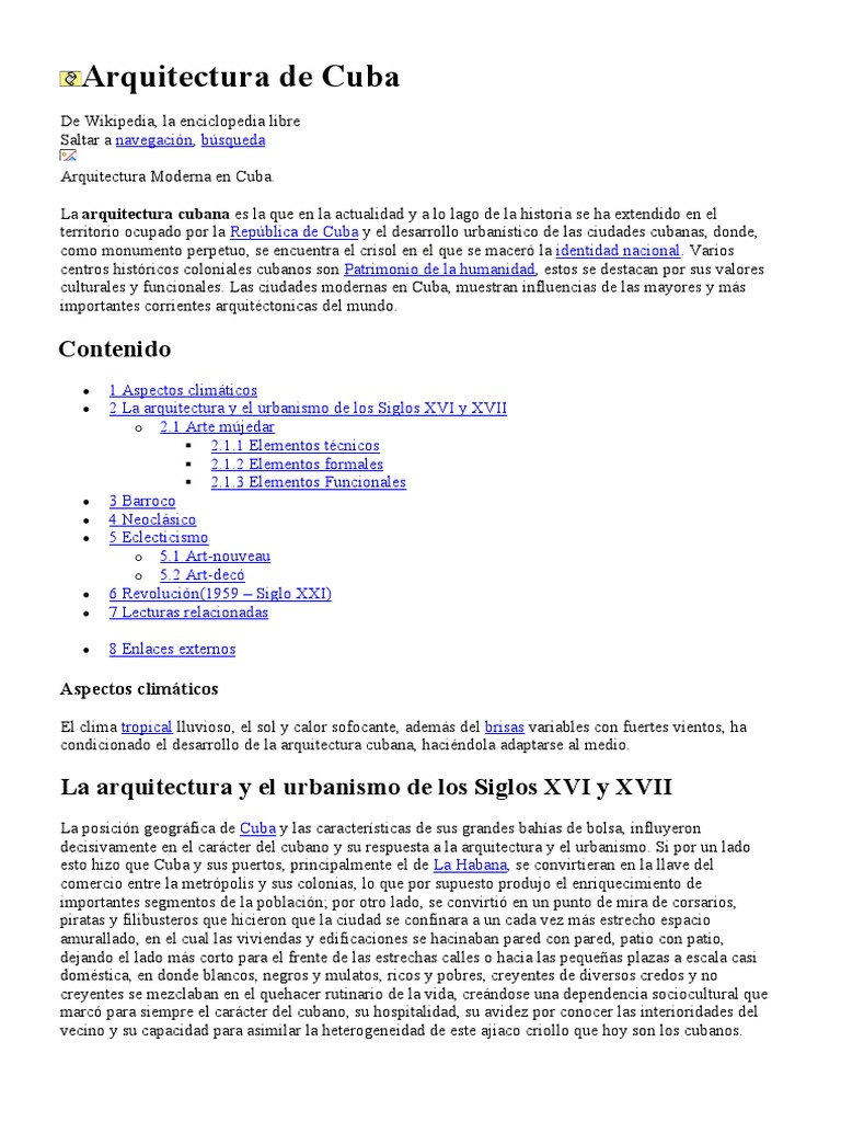 Arquitectura de Cuba | PDF | Diseño arquitectonico | Arquitectura