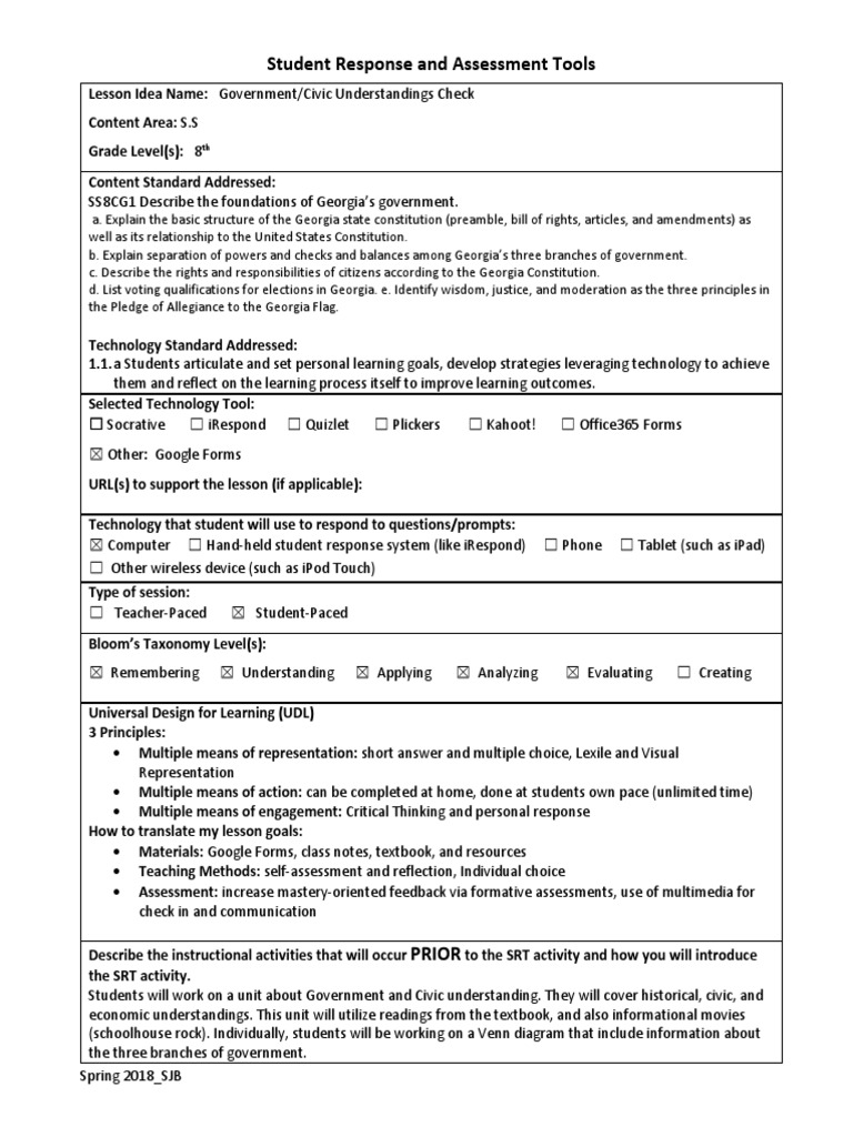 8th Grade Civic Understanding Assessment | PDF | Educational Assessment ...