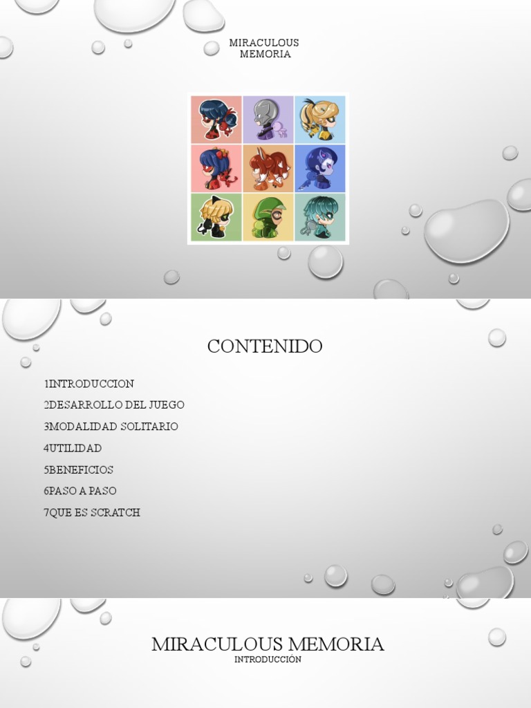 Juego Miraculous Memoria | PDF | Scratch (lenguaje de programación ...