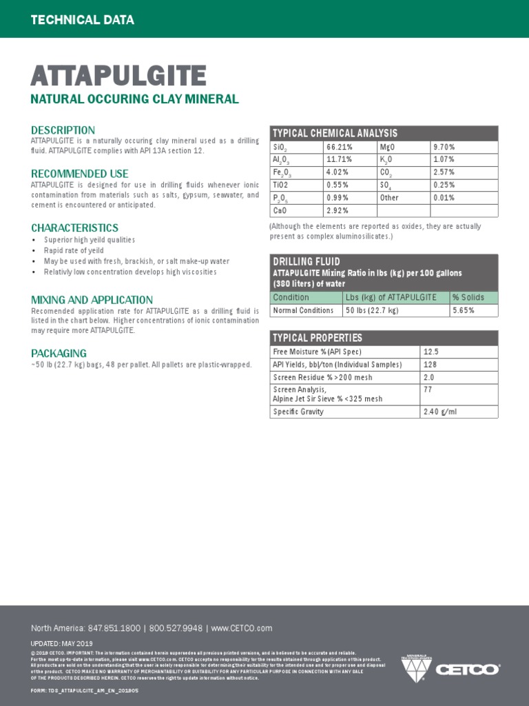 Attapulgite: Natural Occuring Clay Mineral | Download Free PDF ...