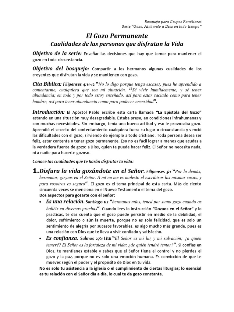 Gozo Permanente: Claves para Disfrutar la Vida | PDF | Epístola a los ...