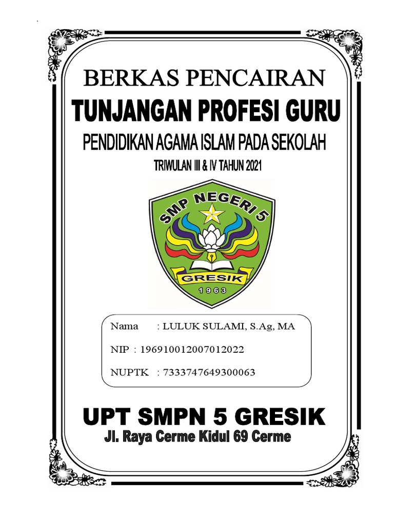 Berkas Pencairan TPG Triwulan Iii TH 2021 | PDF