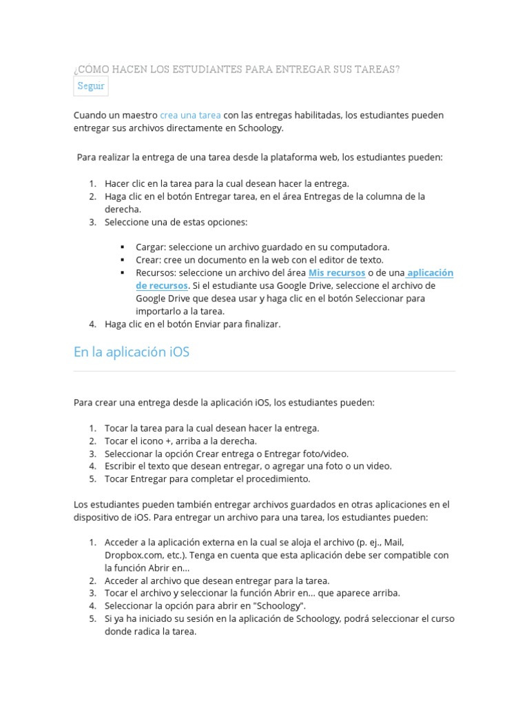 Tutorial Schoology | PDF | Ios | Software de la aplicacion