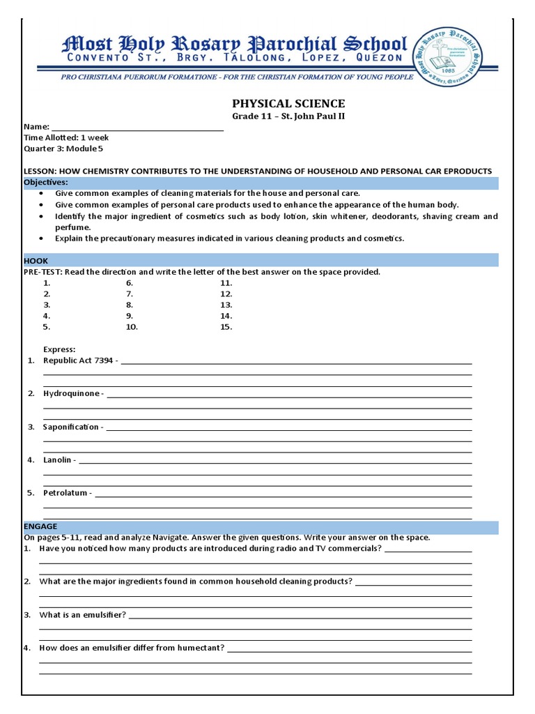 Physical Science-Module 5 Quarter 3 | PDF
