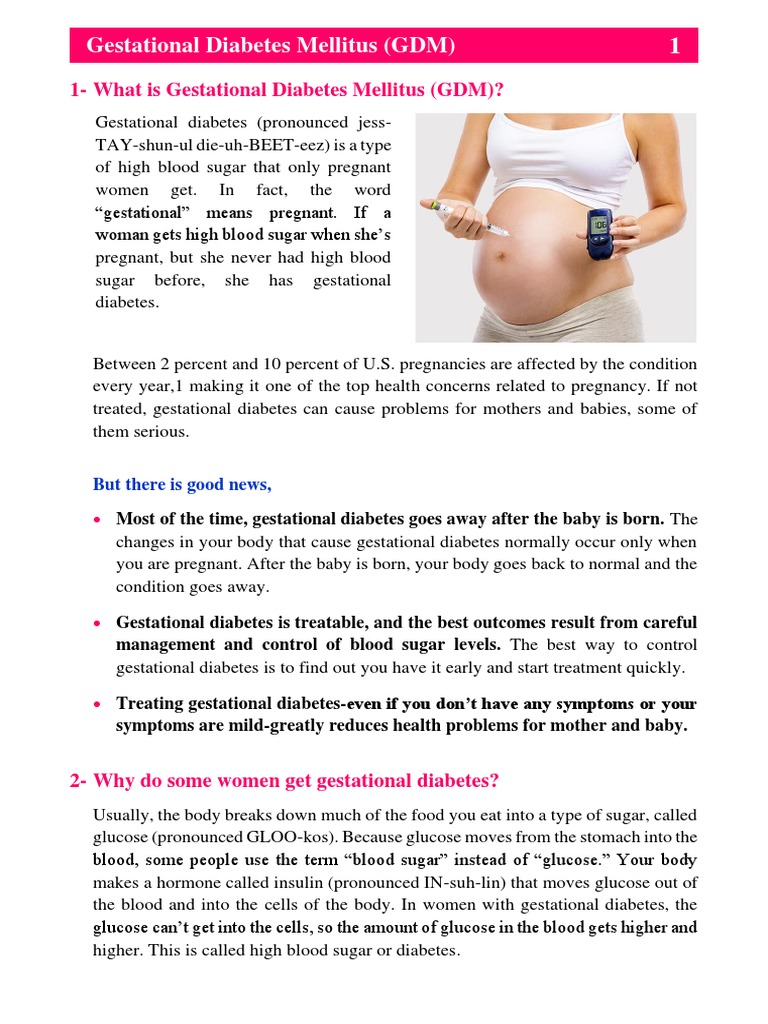 1-What Is Gestational Diabetes Mellitus (GDM) ? | PDF | Gestational ...
