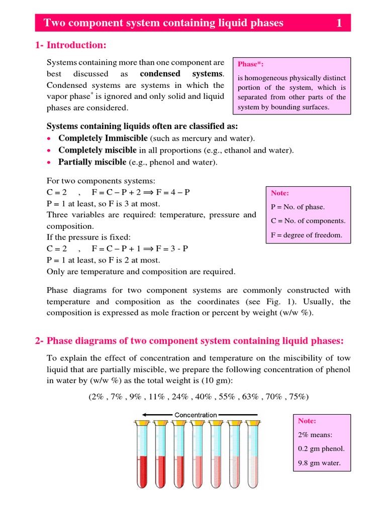 Two Component System Containing Liquid Phases | PDF | Phase (Matter ...
