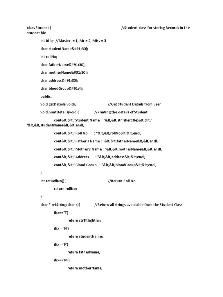 School Management Project C++ | PDF | Programming Paradigms | Computer Data