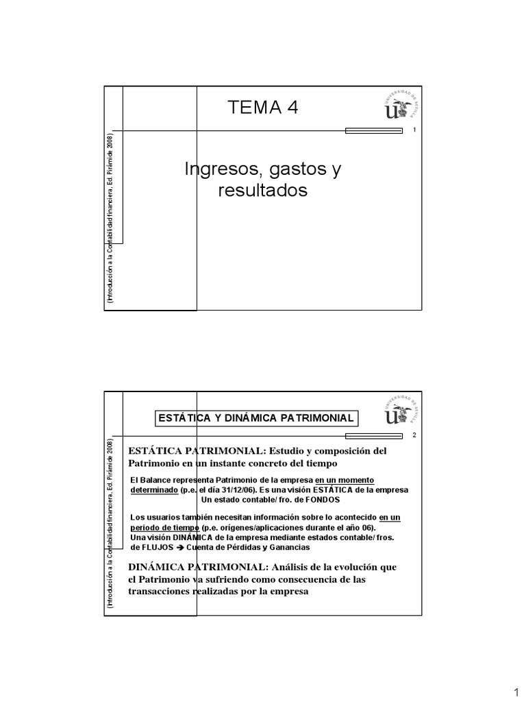 Transparencias Tema 4 - 0910 - G4gade | PDF | Contabilidad | Contabilidad financiera