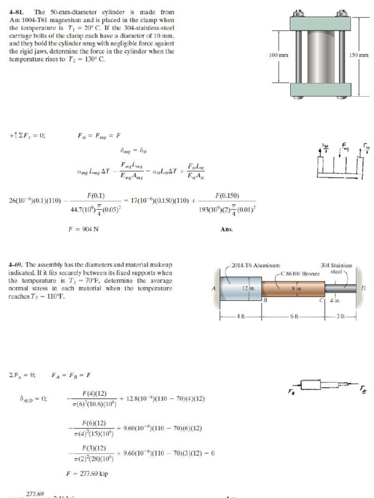 Thermal Stress Problems | PDF