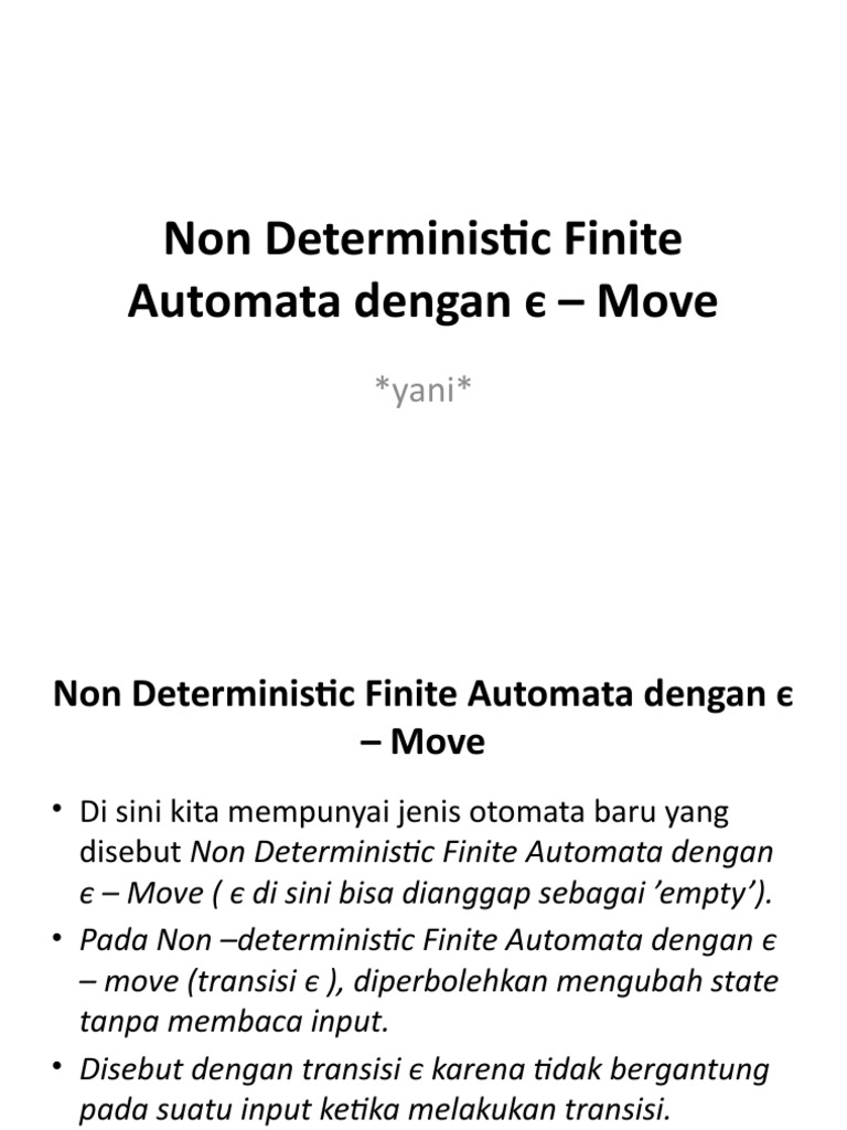 NFA dengan ε-Move dan Ekuivalensinya | PDF