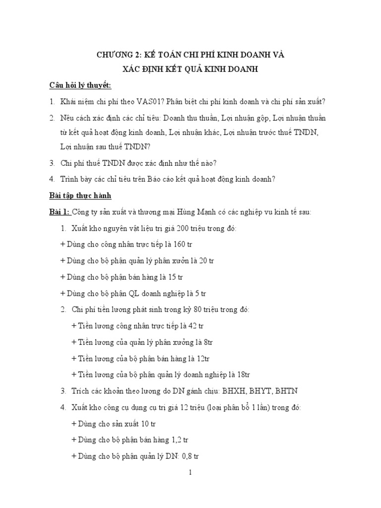 BT chương 2 đến C4 | PDF