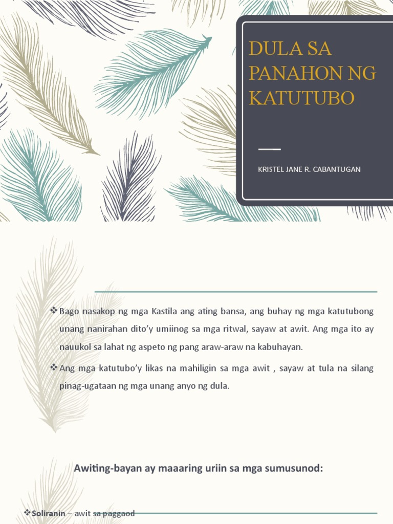 Dula Sa Panahon NG Katutubo | PDF