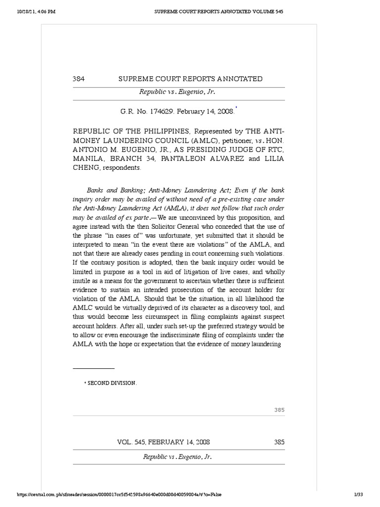 Republic vs. Eugenio, Jr. | PDF | Confidentiality | Ex Parte