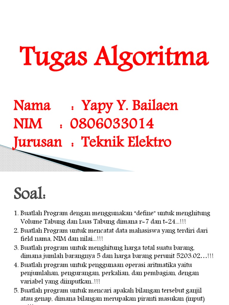 Tugas Algoritma | PDF | Karier & Perkembangan | Komputer