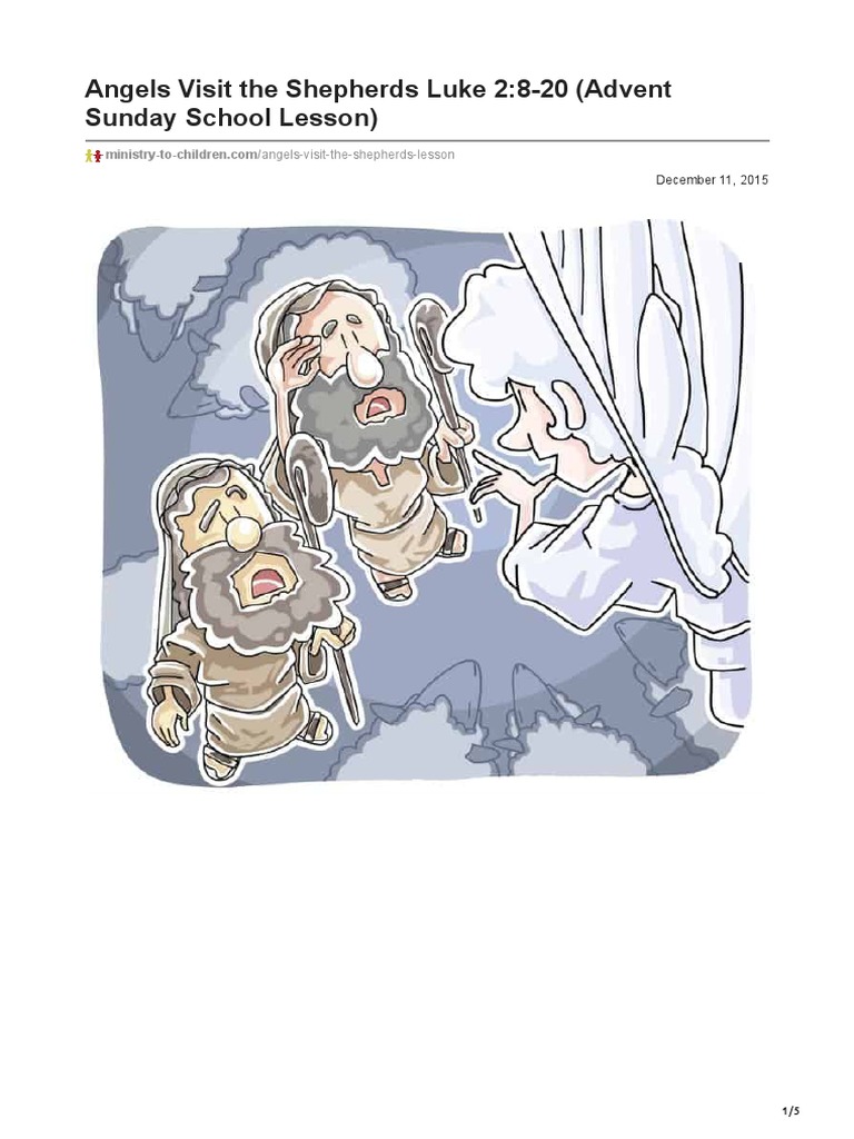 Angels Visit The Shepherds Luke 28-20 Advent Sunday School Lesson ...