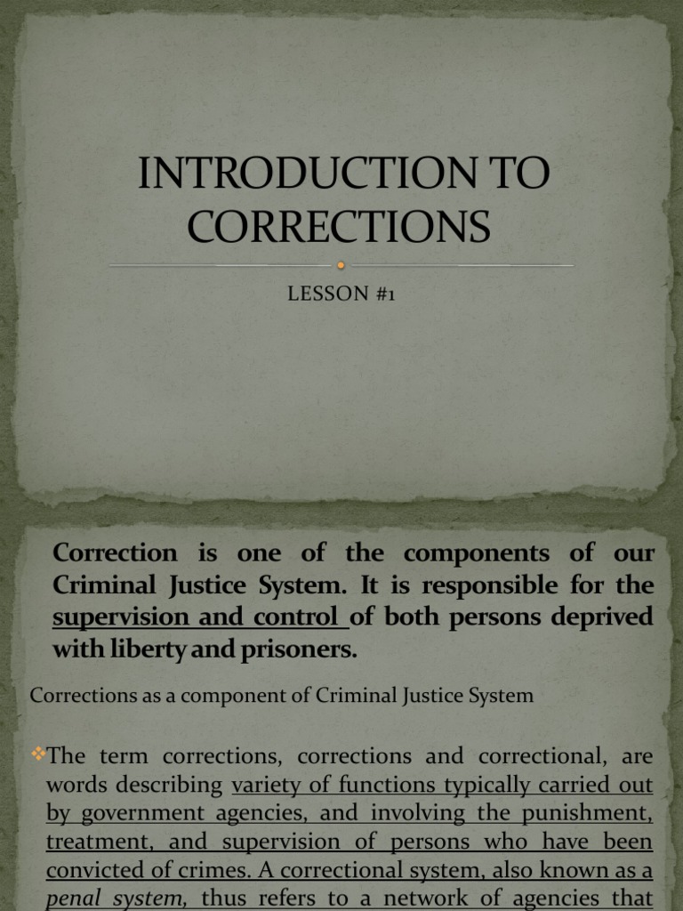 Introduction To Corrections Pre | PDF | Corrections | Punishments