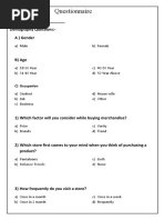 Adidas Customer Questionnaire | PDF | Adidas | Brand