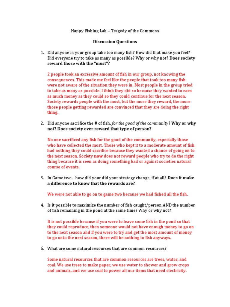 Happy Fishing Lab Tragedy of The Commons | PDF