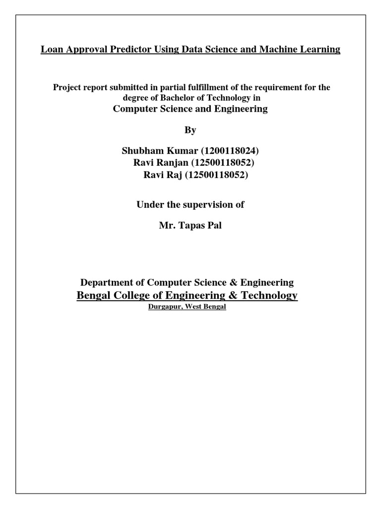 Loan Approval Prediction Report | PDF | Machine Learning | Artificial ...
