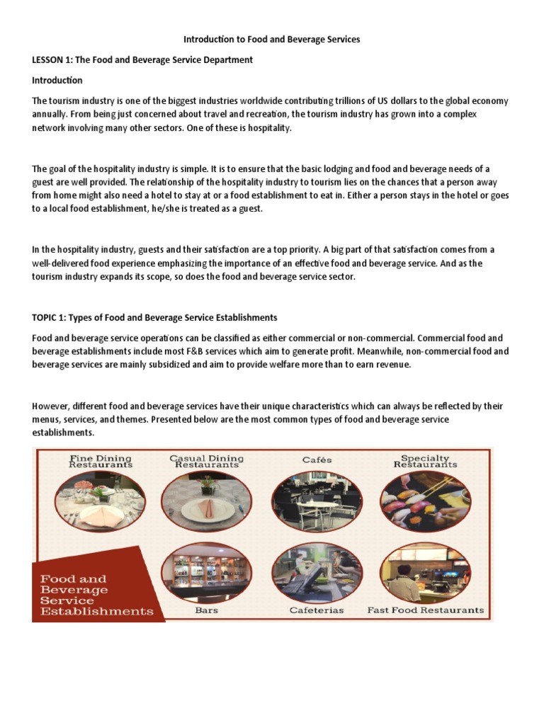 Food and Beverage Services | PDF | Hygiene | Foods