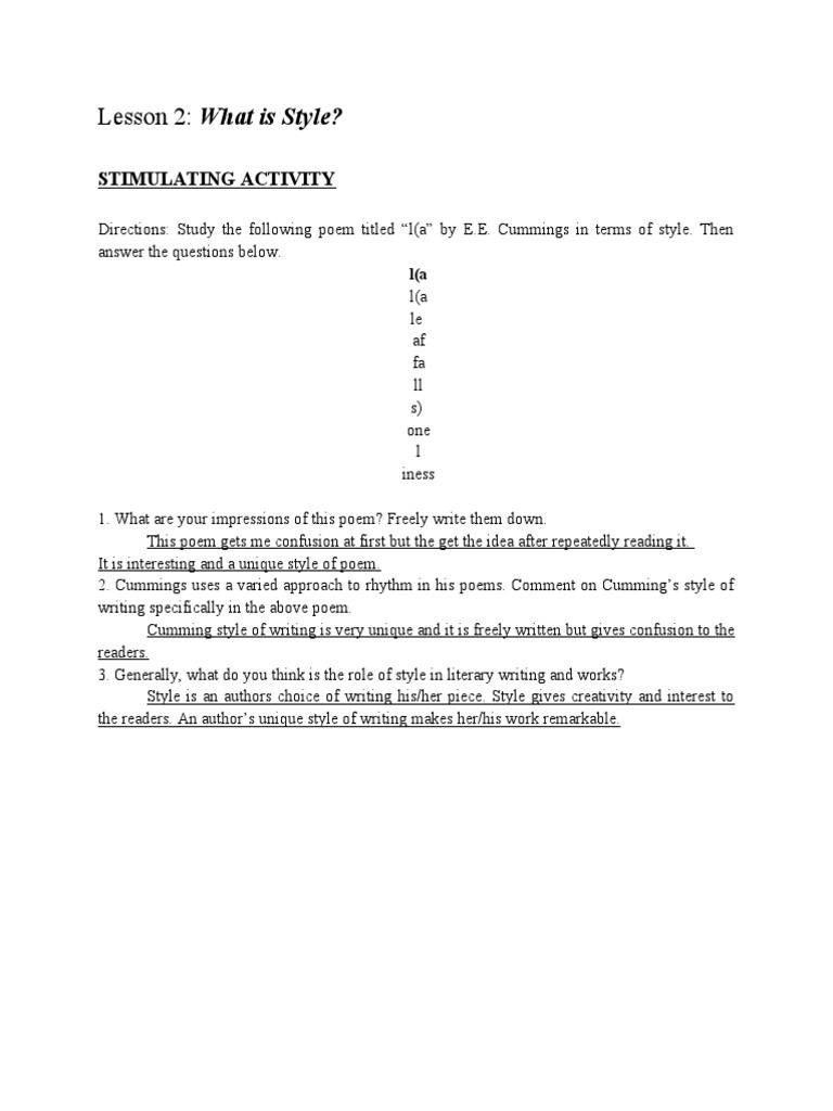 SDA Lesson 2 Attachments Stimulating Activity Follow Up Task Evaluation ...
