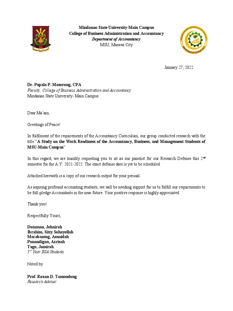 Panelist Invitation Letter - Email | PDF