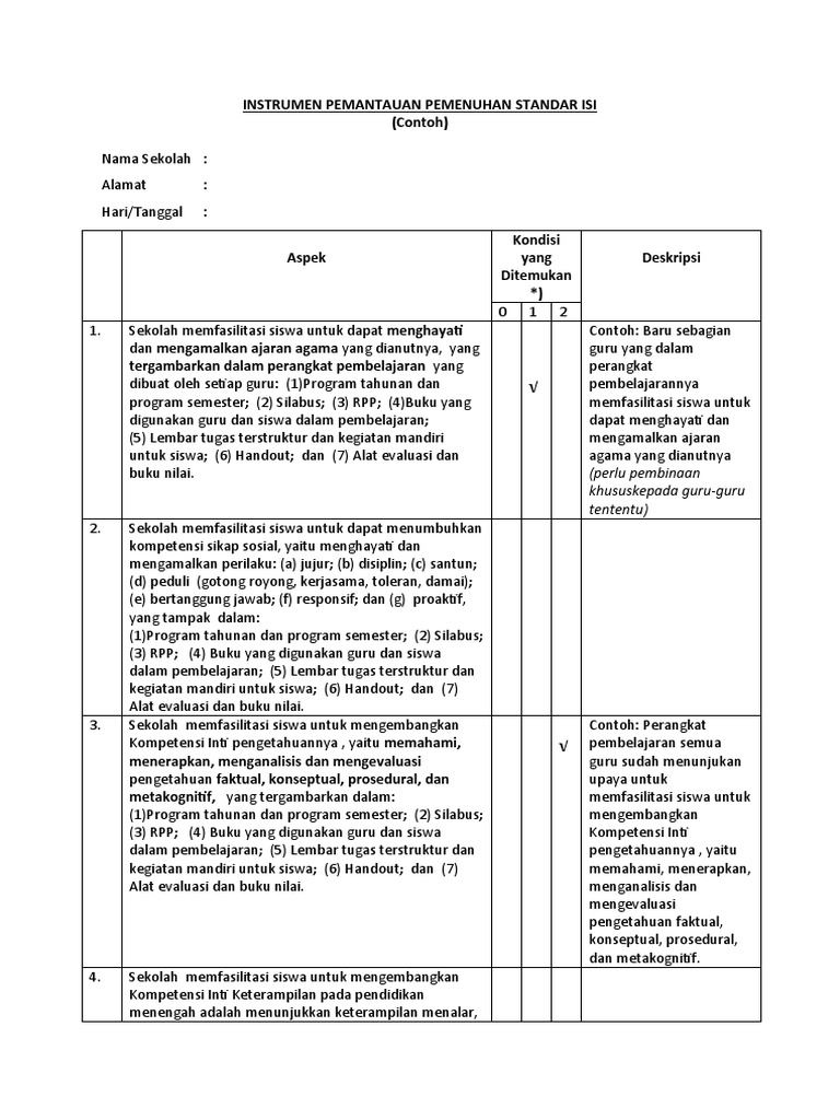 Pemantauan Standar Isi Pendidikan | PDF