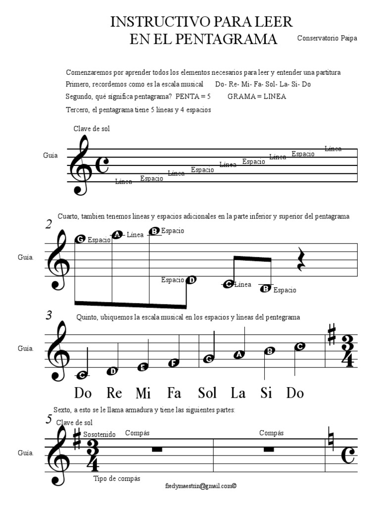 Aprendamos A Leer en El Pentagrama | PDF