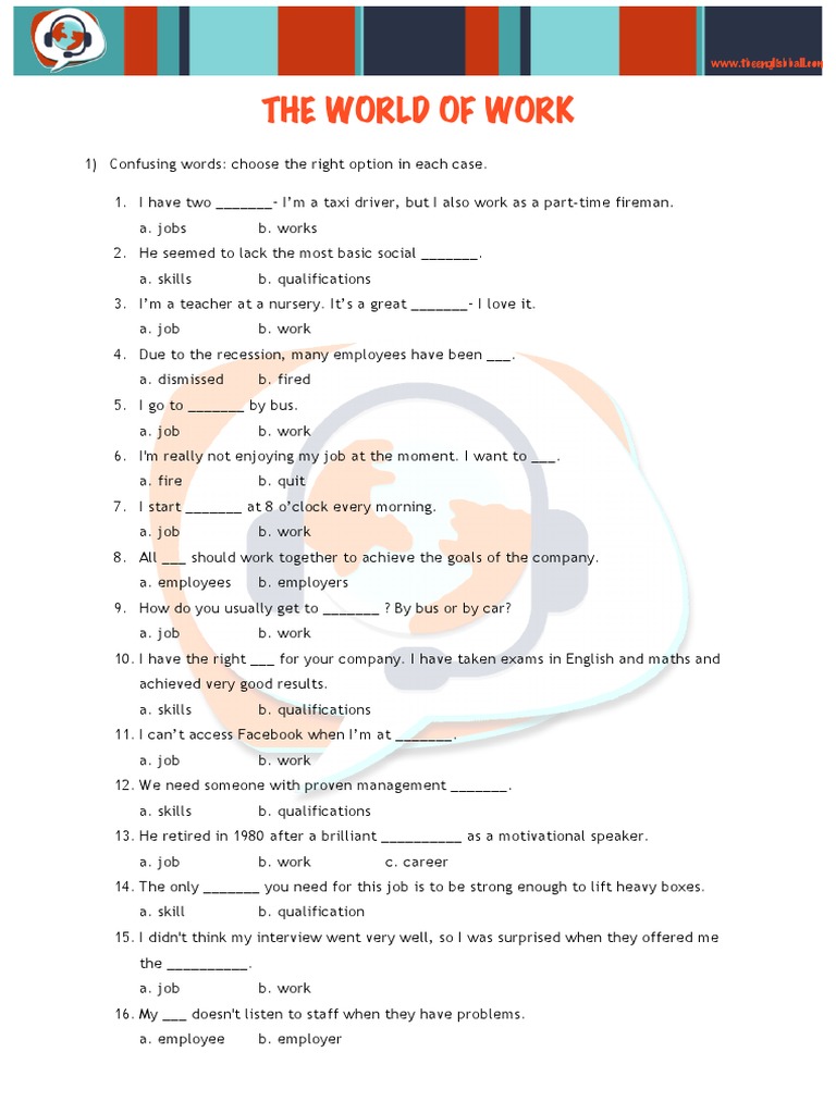 Work Vocabulary | PDF | Employment | Overtime